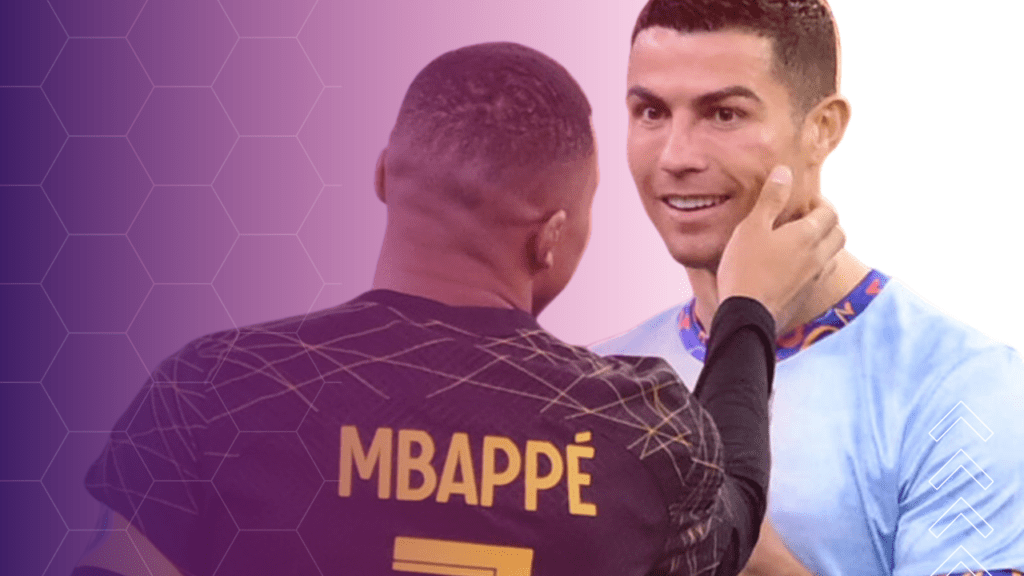 Kylian Mbappe looks at the huge bruise on Cristiano Ronaldo’s face ...